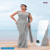 S4U PRESENT DAZZLING DRAPES PARTY STYLE GEORGETTE LYCRA READY TO WEAR ...