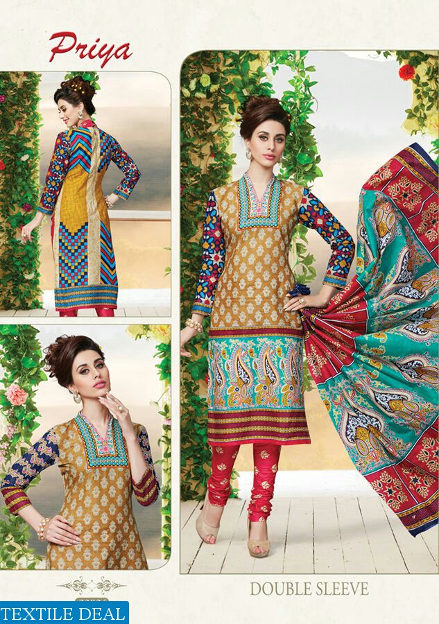 priya print -23 Export Cotton printed Dress material - textiledeal.in