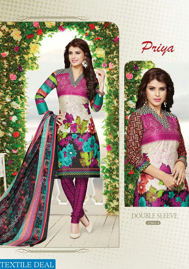 priya print -23 Export Cotton printed Dress material - textiledeal.in