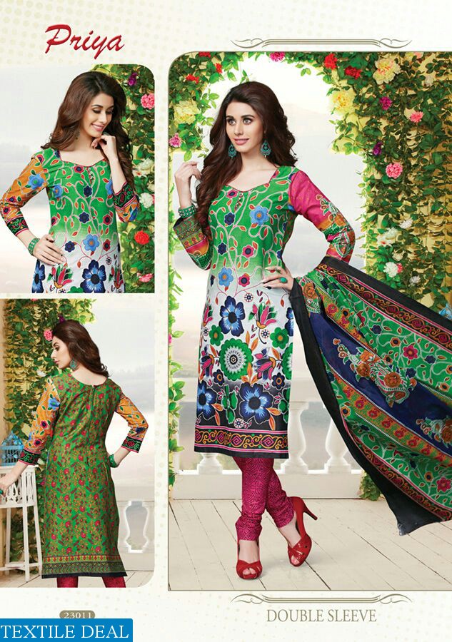 priya print -23 Export Cotton printed Dress material - textiledeal.in