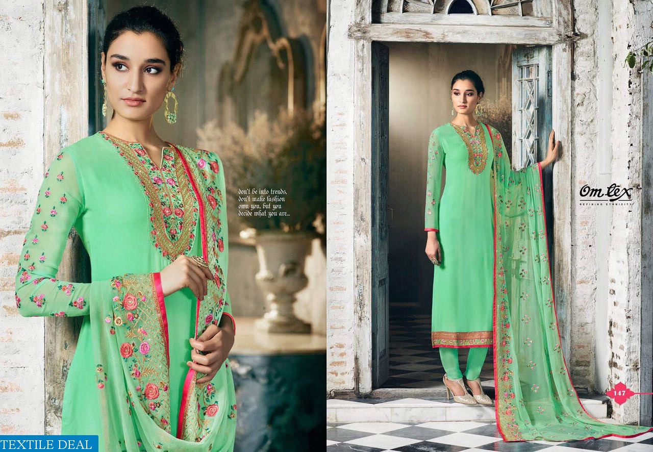 Omtex Queen Wholesale Embroidered Suits - textiledeal.in
