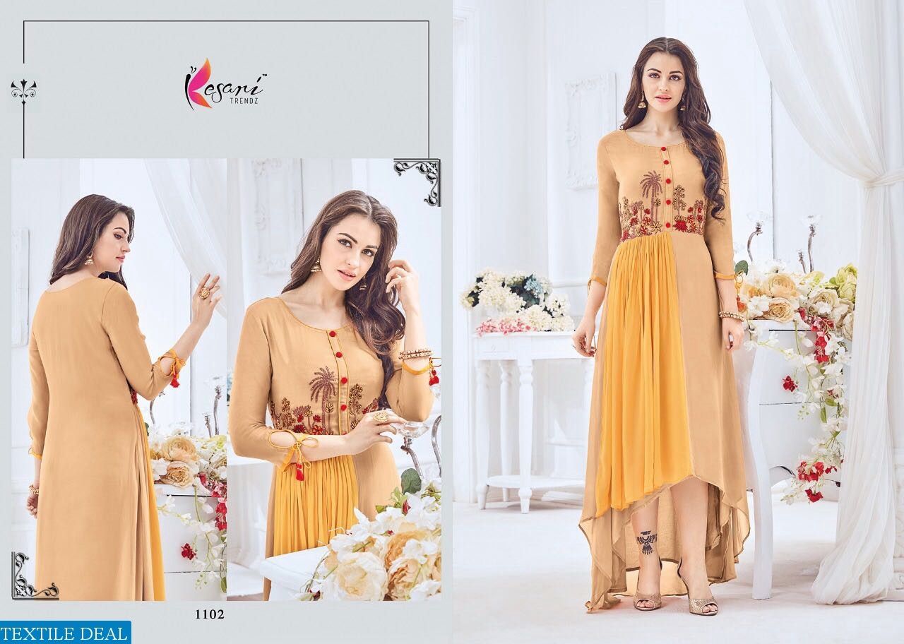 kesari beleza vol-2 Wholesale long Fancy kurtis - textiledeal.in