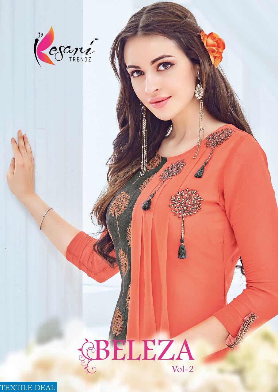 kesari beleza vol-2 Wholesale long Fancy kurtis - textiledeal.in