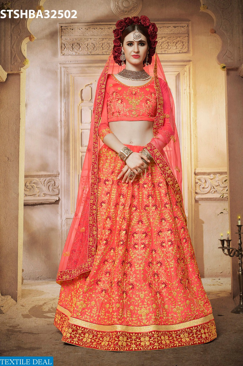 Aasvaa Shiba Wholesale Satin Silk Lehenga - textiledeal.in