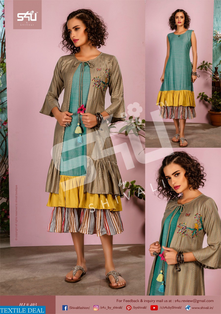 S4U LAUNCH HELLO JACKET VOL 4 EXCLUSIVE MONSOON GOWN STYLE KURTIS ...