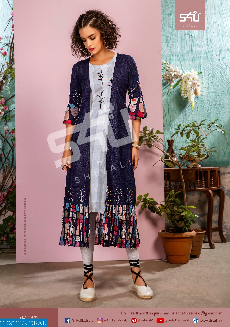 S4U LAUNCH HELLO JACKET VOL 4 EXCLUSIVE MONSOON GOWN STYLE KURTIS ...