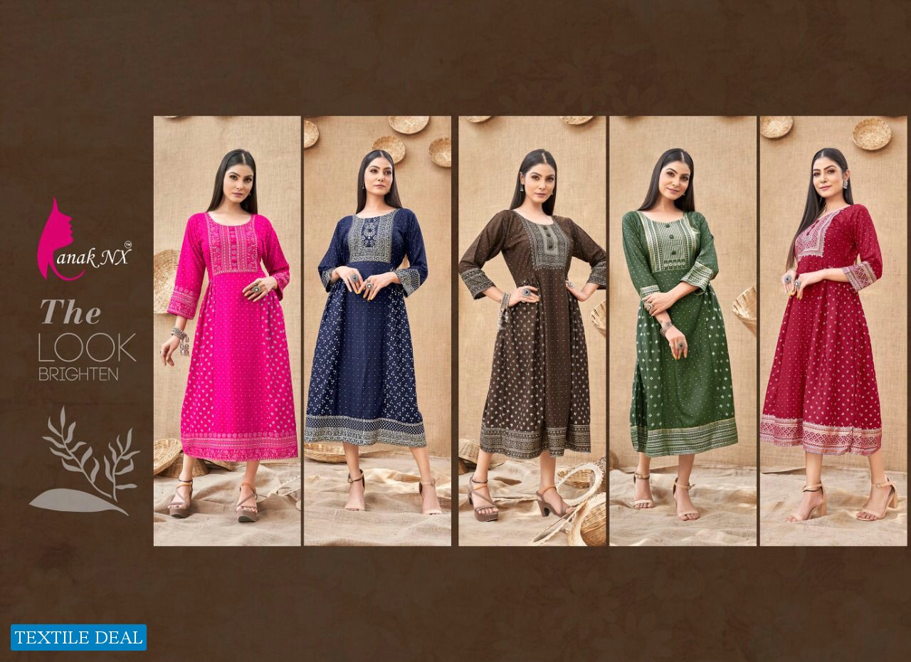 KANAK MEHAK ONE PIECE RAYON KURTI BEAUTIFUL DESIGN - textiledeal.in