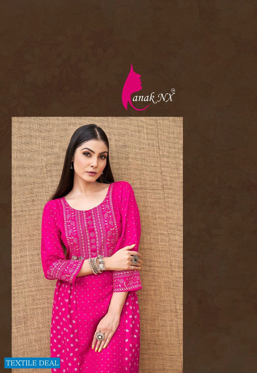 KANAK MEHAK ONE PIECE RAYON KURTI BEAUTIFUL DESIGN - textiledeal.in