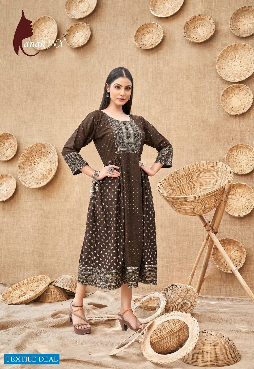 KANAK MEHAK ONE PIECE RAYON KURTI BEAUTIFUL DESIGN - textiledeal.in