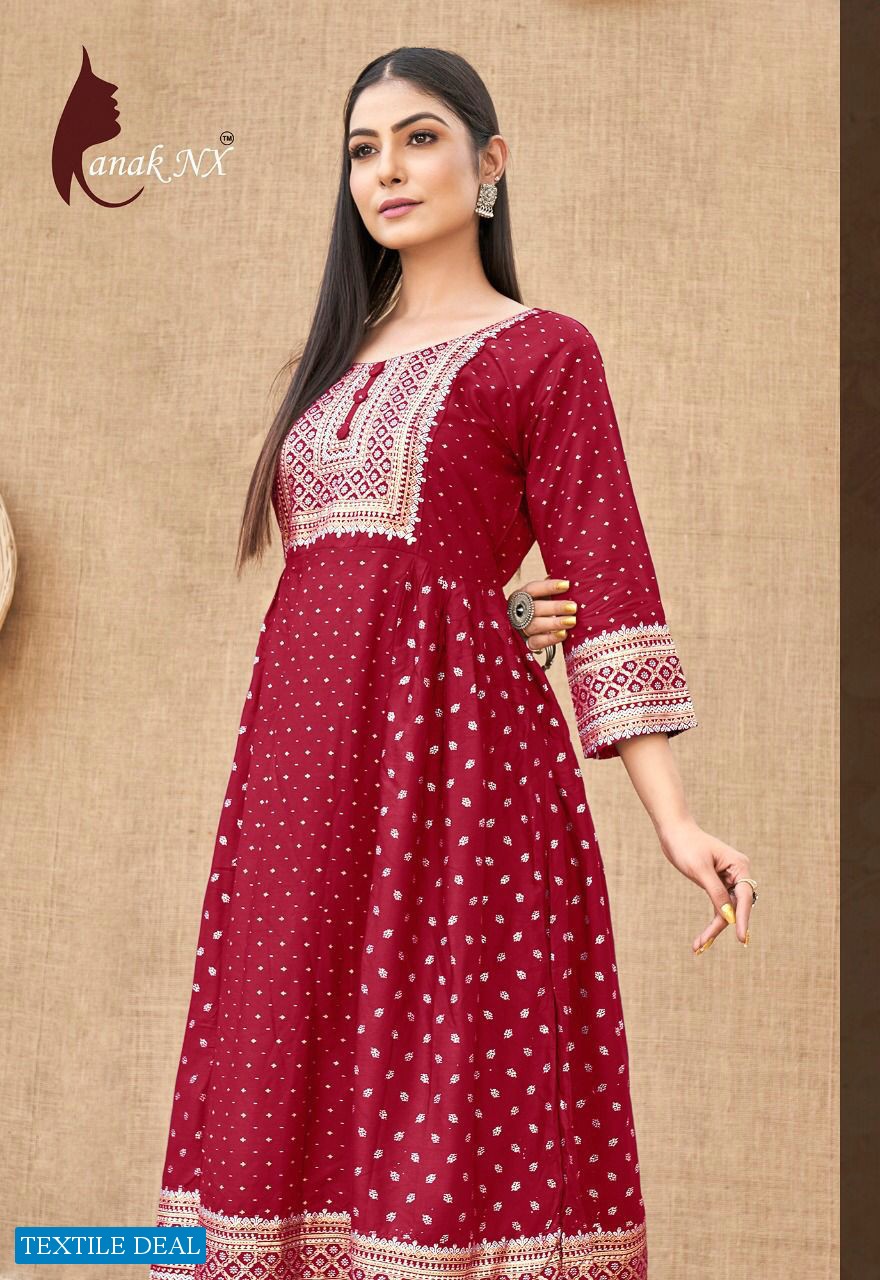 KANAK MEHAK ONE PIECE RAYON KURTI BEAUTIFUL DESIGN - textiledeal.in