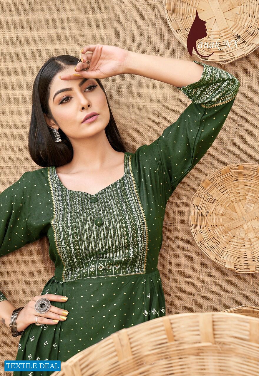 KANAK MEHAK ONE PIECE RAYON KURTI BEAUTIFUL DESIGN - textiledeal.in