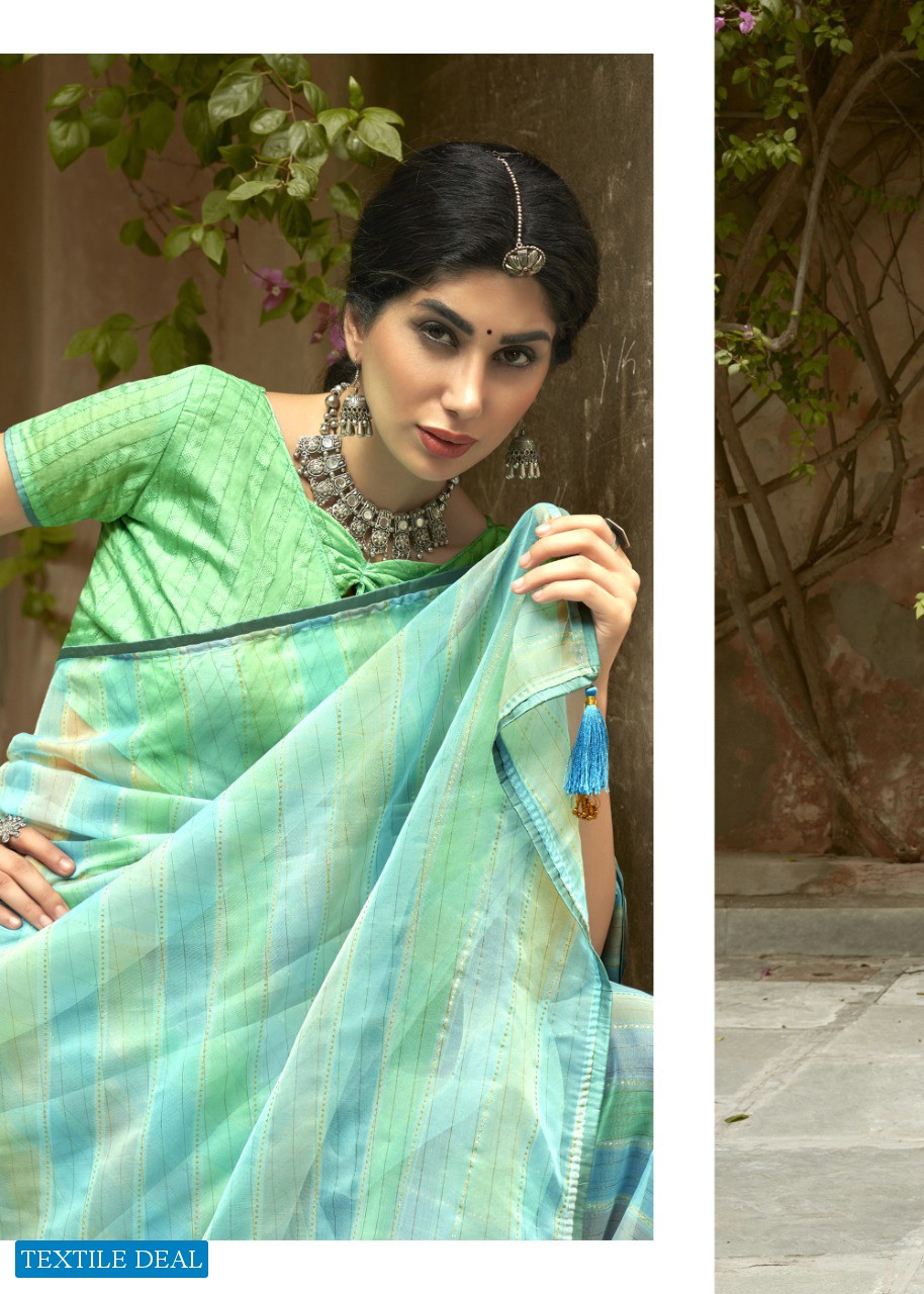 nilambari by triveni organza printed casual wear sarees - textiledeal.in