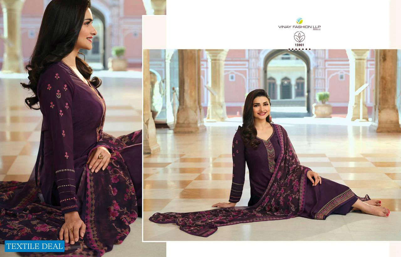 VINAY SILKINA VOL 35 ROYAL CRAPE FANCY DRESS MATERIALS - textiledeal.in