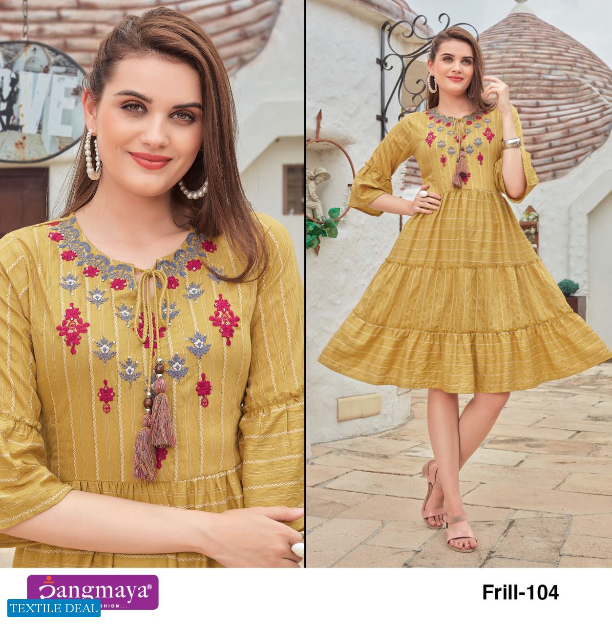 Rangmaya Frill Wholesale Short Flare Kurtis Collection - textiledeal.in