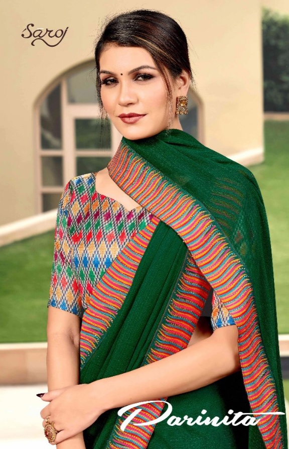 SAROJ SAREE PARINITA ZOMATO CATCHY LOOK SAREE CATALOG - textiledeal.in
