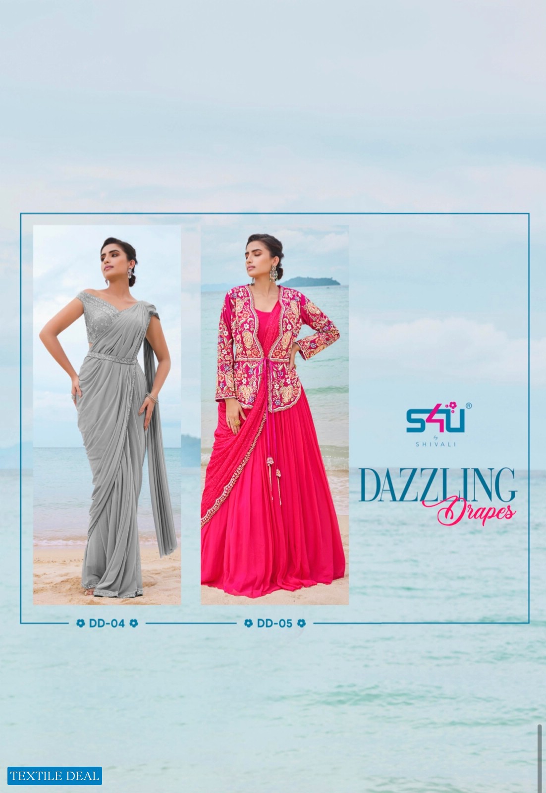 S4U PRESENT DAZZLING DRAPES PARTY STYLE GEORGETTE LYCRA READY TO WEAR ...