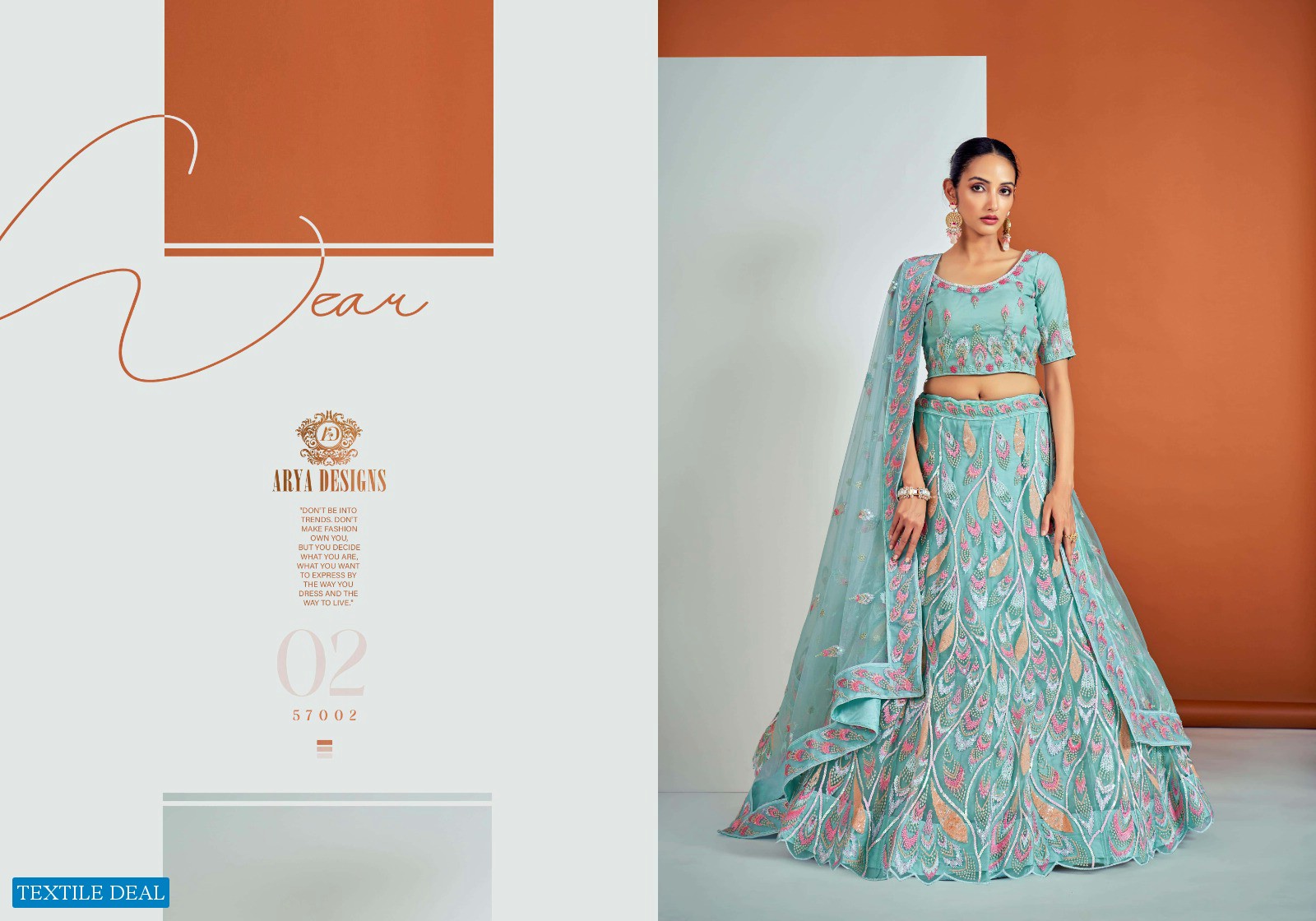 ARYA DESIGNS CINDERELLA VOL 16 SEMI STITCH HEAVY DESIGNER WORK LEHENGA ...