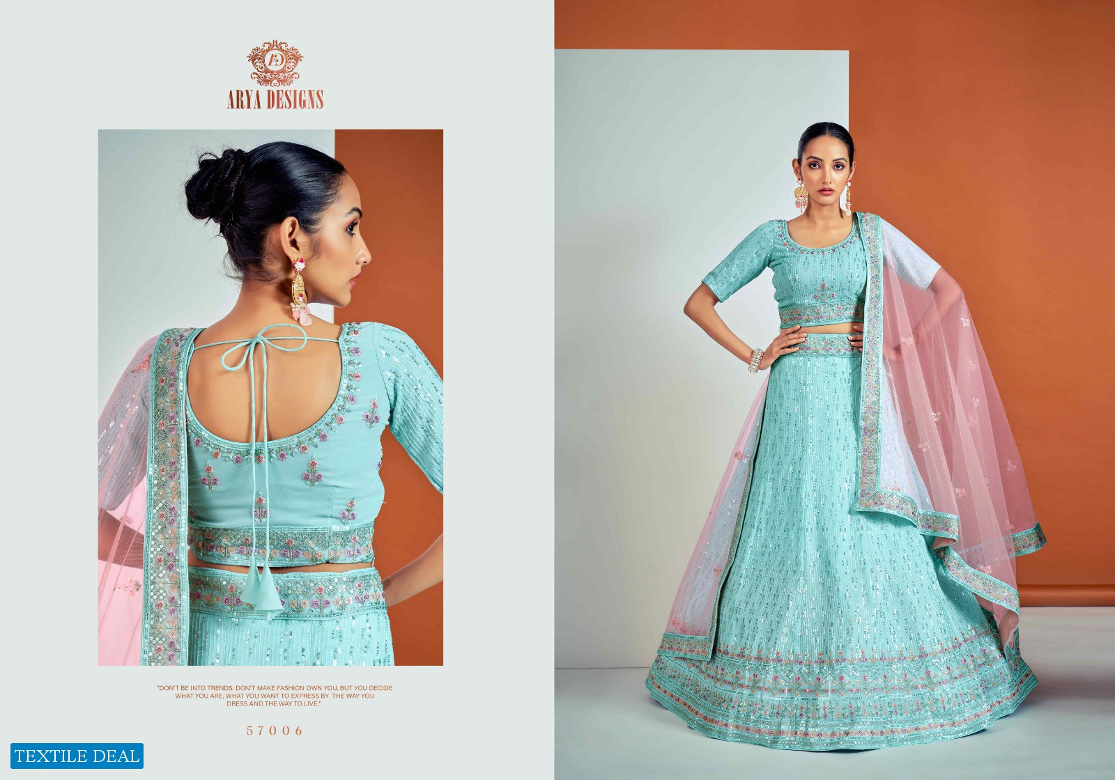 ARYA DESIGNS CINDERELLA VOL 16 SEMI STITCH HEAVY DESIGNER WORK LEHENGA ...