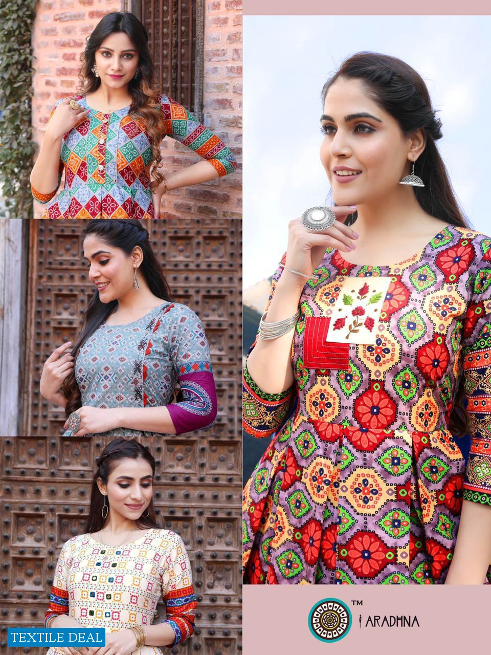Aradhana Bandhani Vol-1 Wholesale Heavy Cotton Kurtis Catalog ...