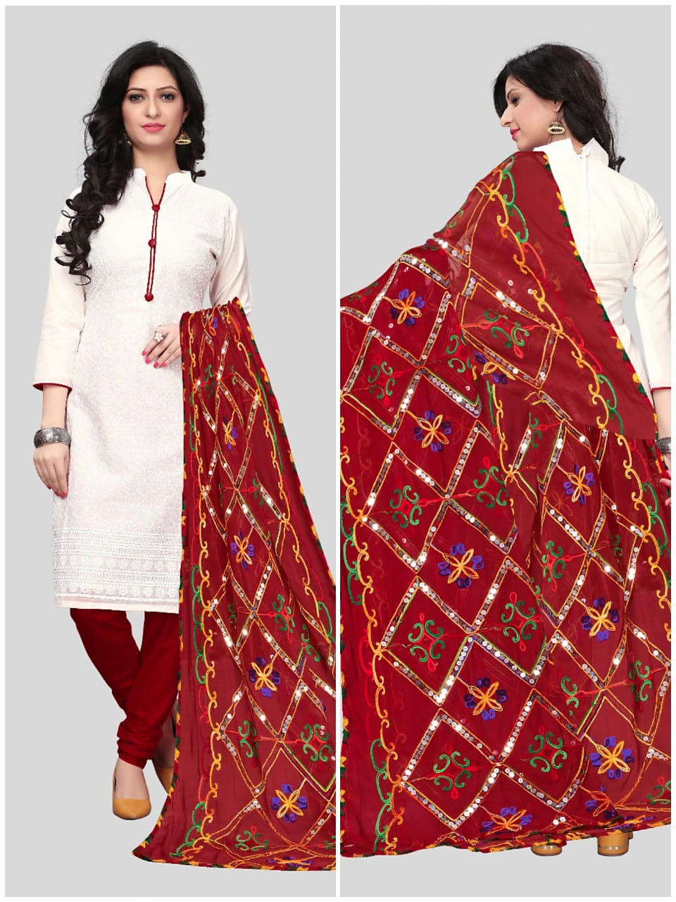 Cotton chikan dress materilas wholesale in india - textiledeal.in
