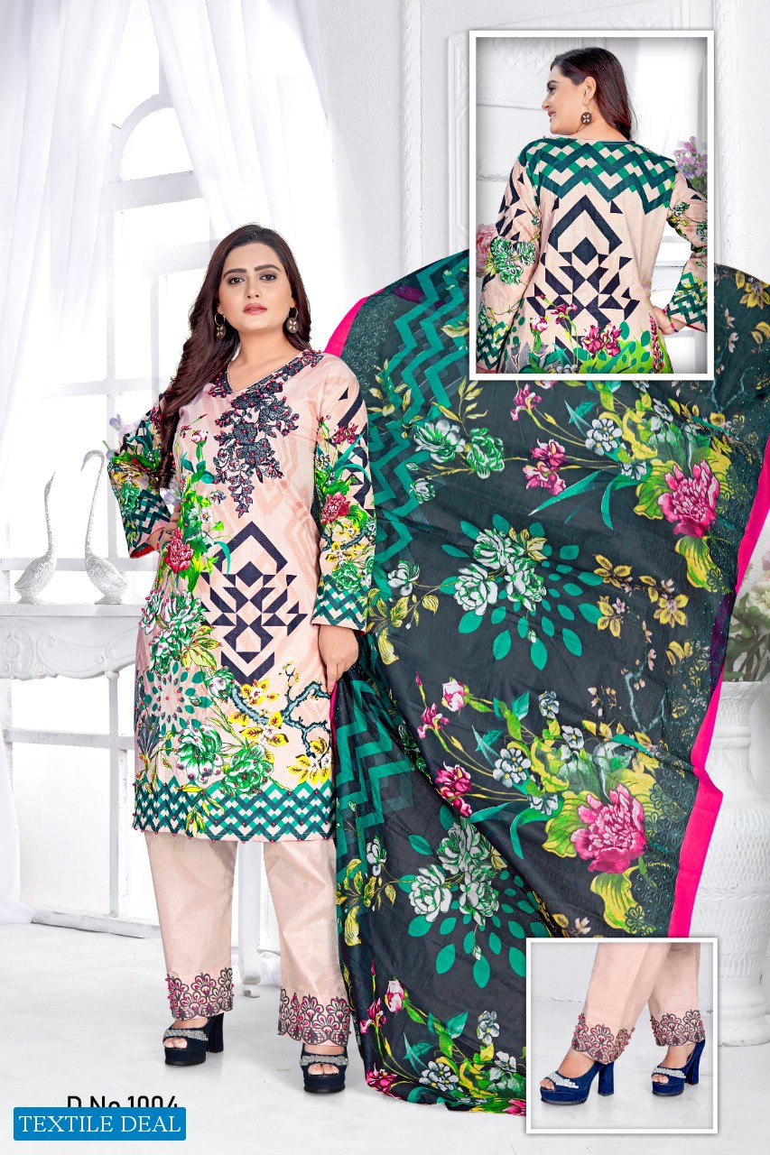 Farheen Suits Gohar Wholesale Pure Cotton With Moti Work Dress Material ...