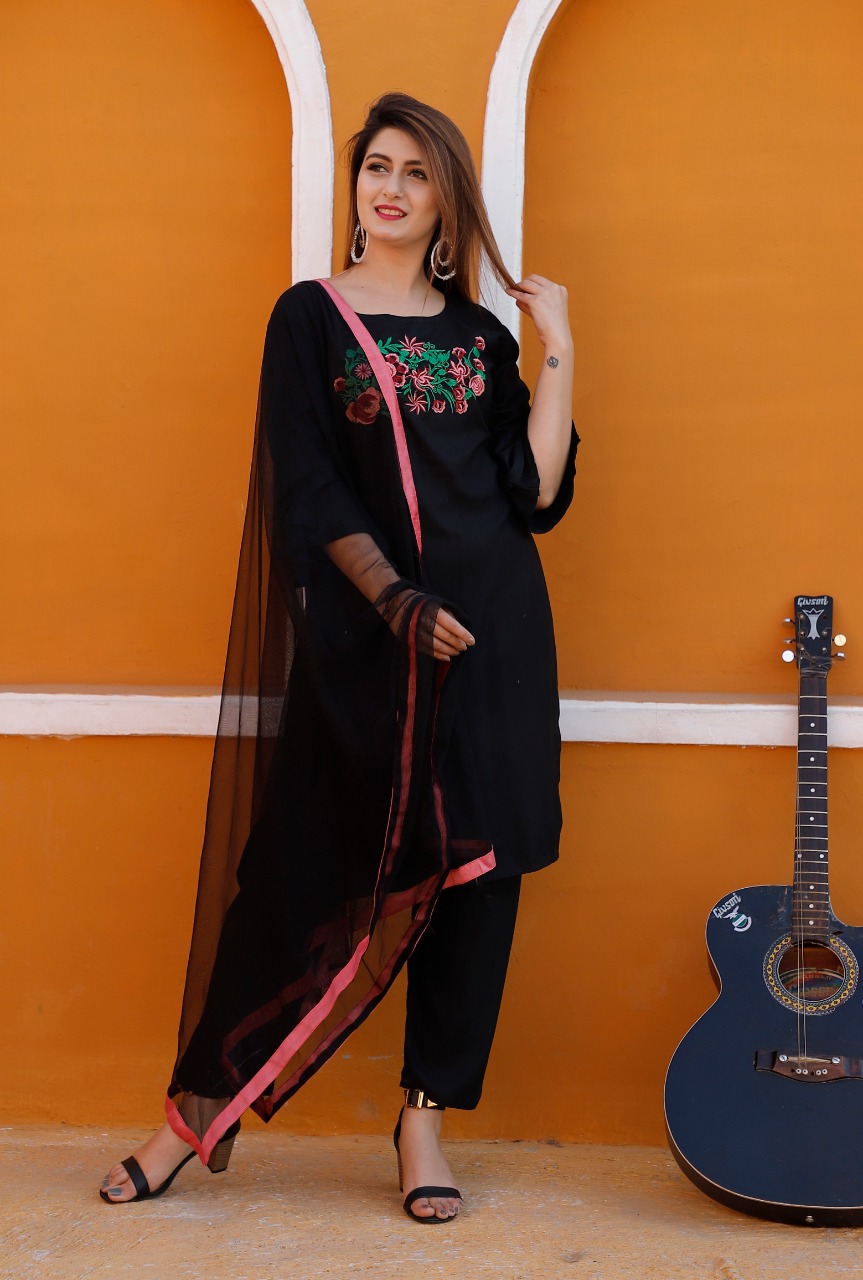 Kurti pent with net duppta wholesale in india - textiledeal.in