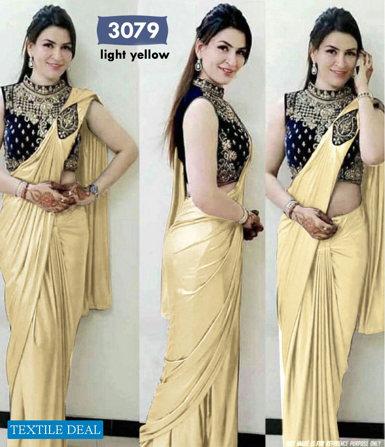 Malai Saree-3079 Satin Fabrics Saree Bundle - textiledeal.in