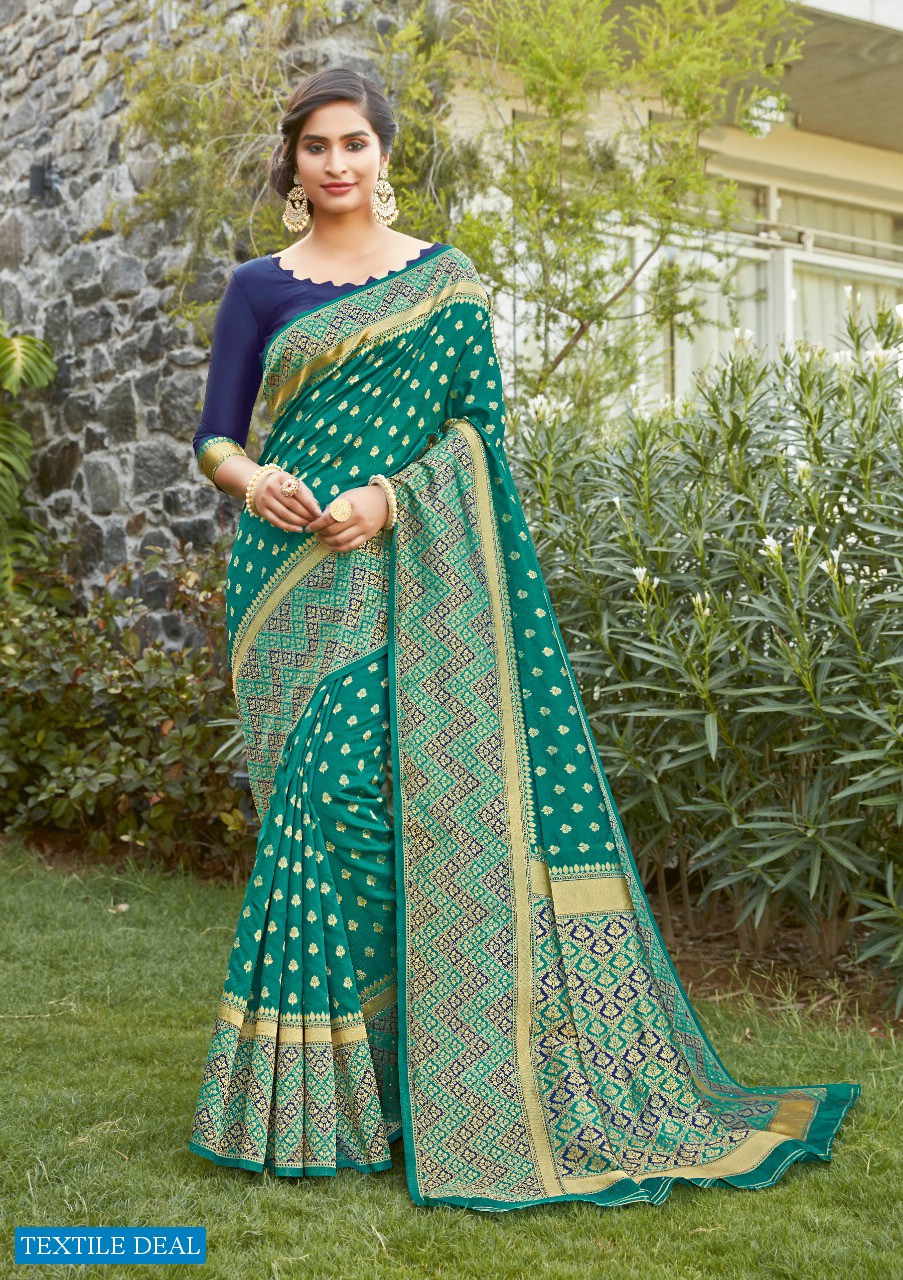 Sangam Rainbow Siroski Work Indian Saree Catalogs - textiledeal.in